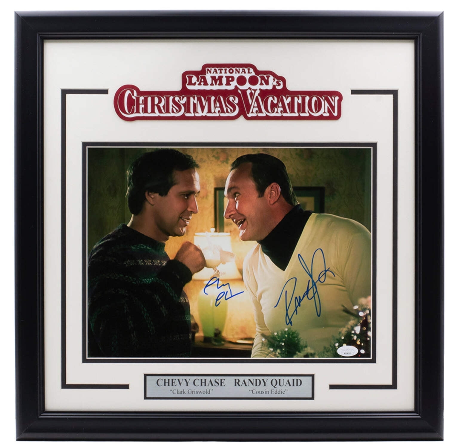 Chevy Chase Randy Quaid Signed Framed 11x14 Lampoons Christmas Eggnog ...