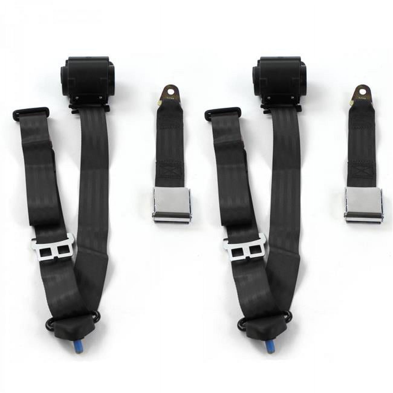 Chevy Chevelle 1964-1967 Airplane 3 Point Black Retractable Bucket Seat ...