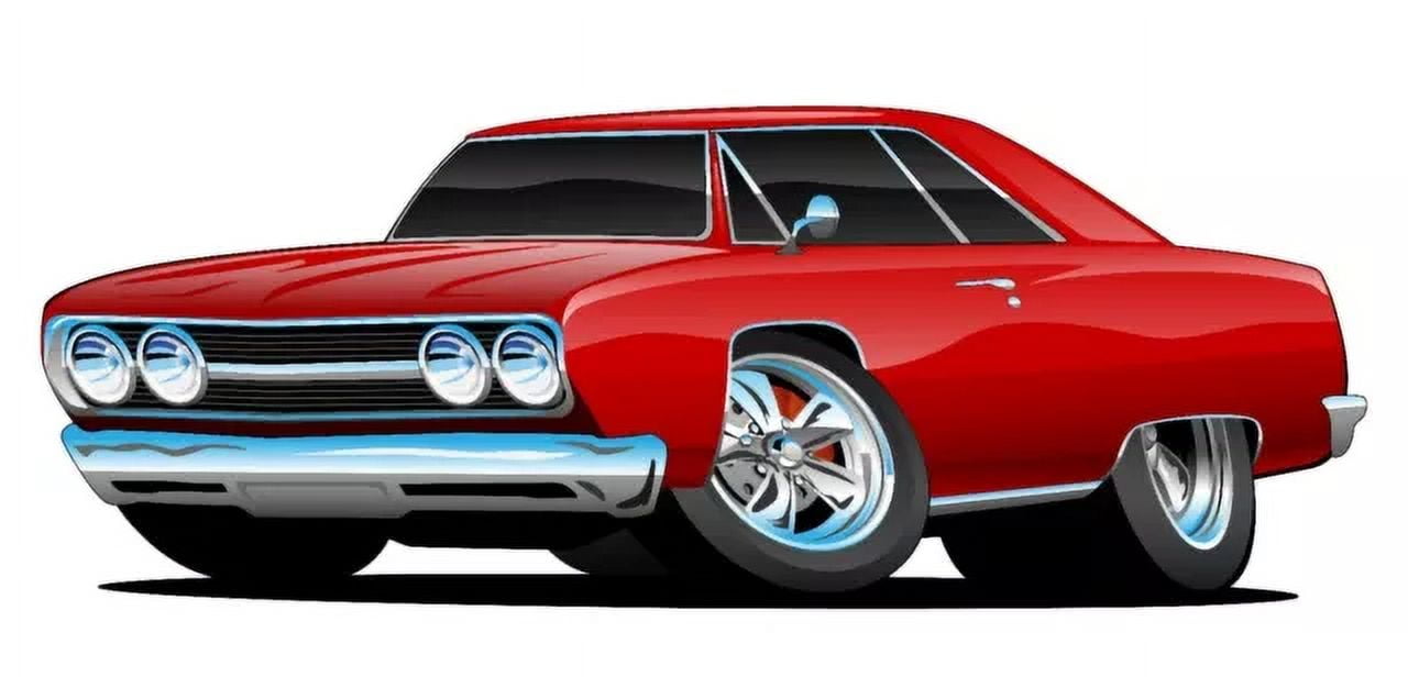Chevy Chevelle Sticker Cartoon Muscle Car Phone Decal Water Bottle ...