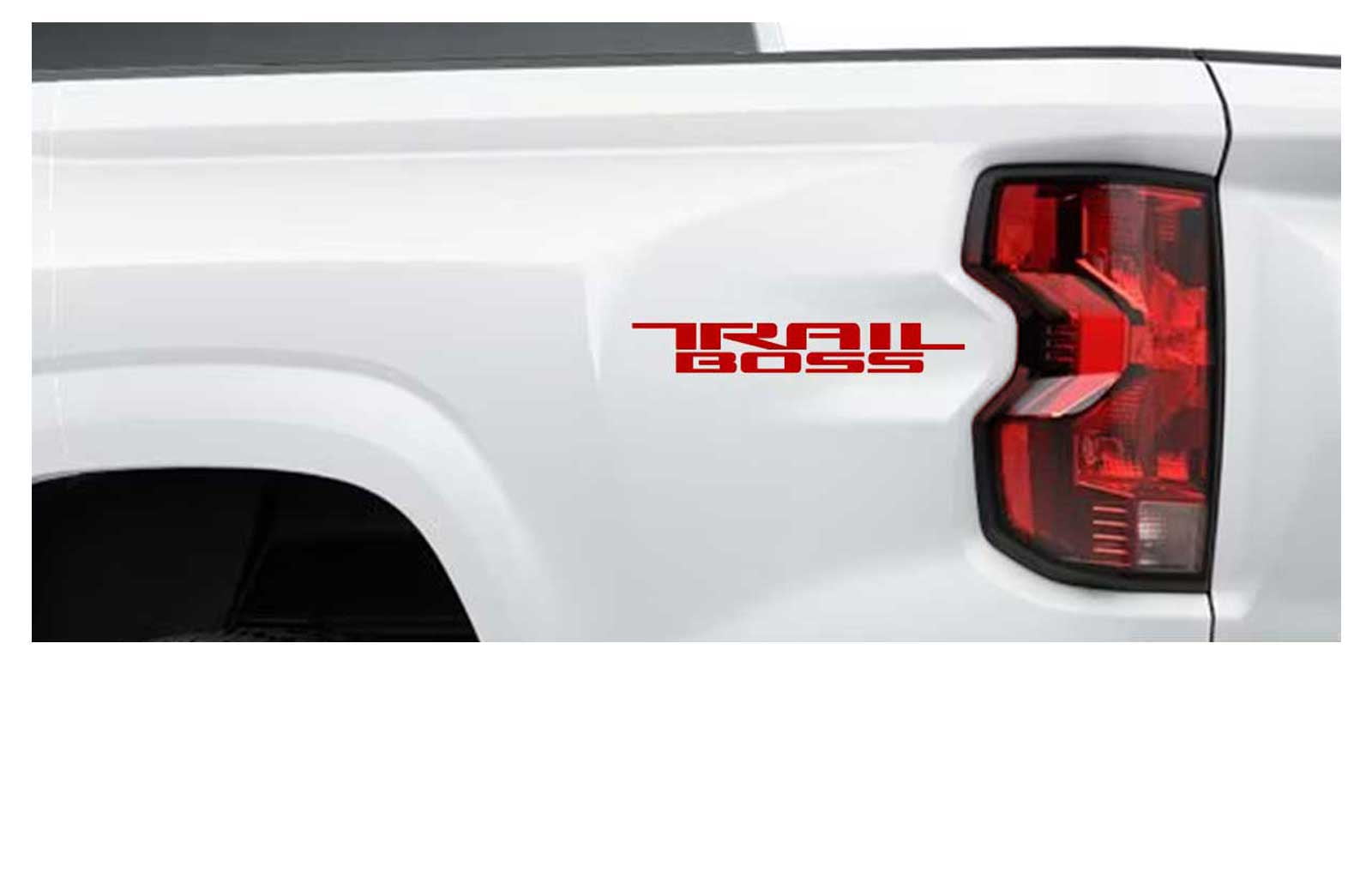 Chevy Colorado Red TRAIL BOSS Lettering Bedside Decals 2023-2025 Set of ...