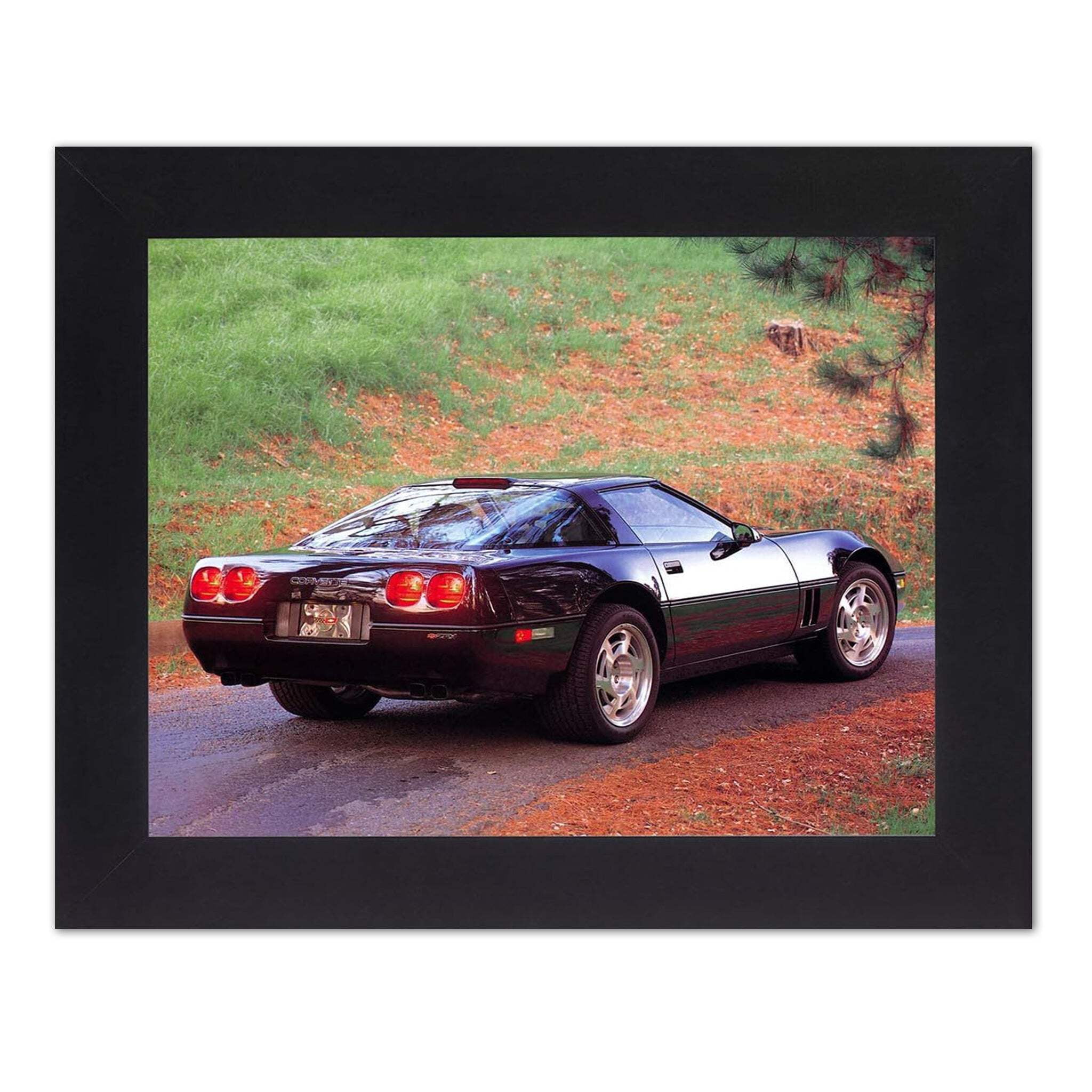 Chevy Corvette Black Automobile Car Wall Picture Framed Art Print ...