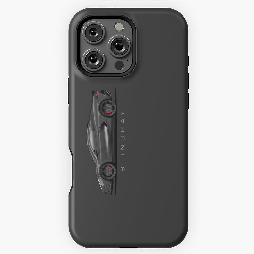 Chevy Corvette C8 Black Phone Case for iPhone 16 15 14 13 12 11 Pro Max ...