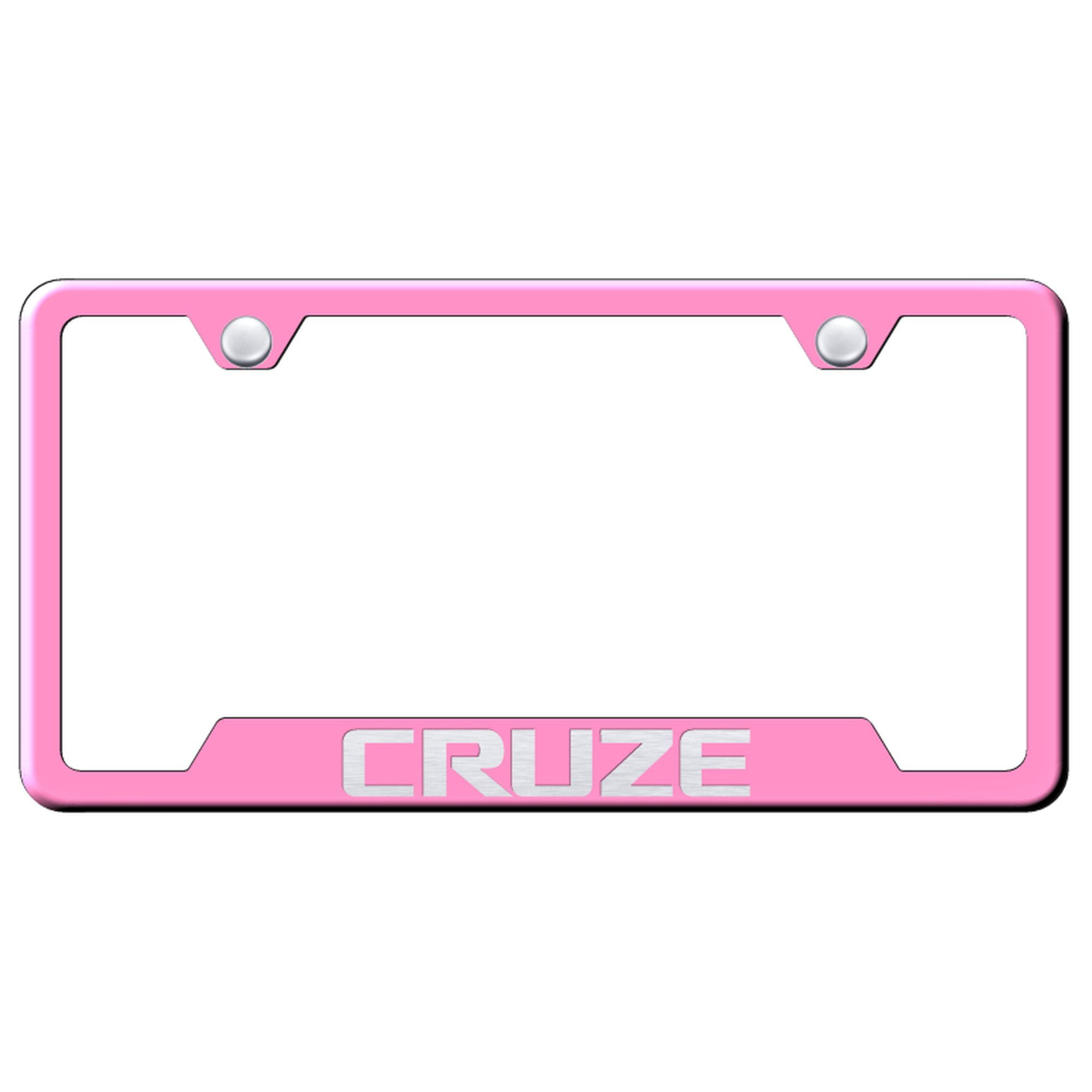 Chevy Cruze Laser Etched Logo Cut-Out License Plate Frame (Pink ...