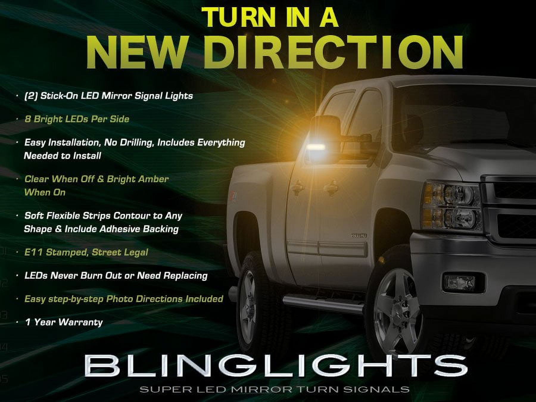 Chevy Express Van LED Side Mirror Turnsignals Lights Mirrors Turn ...