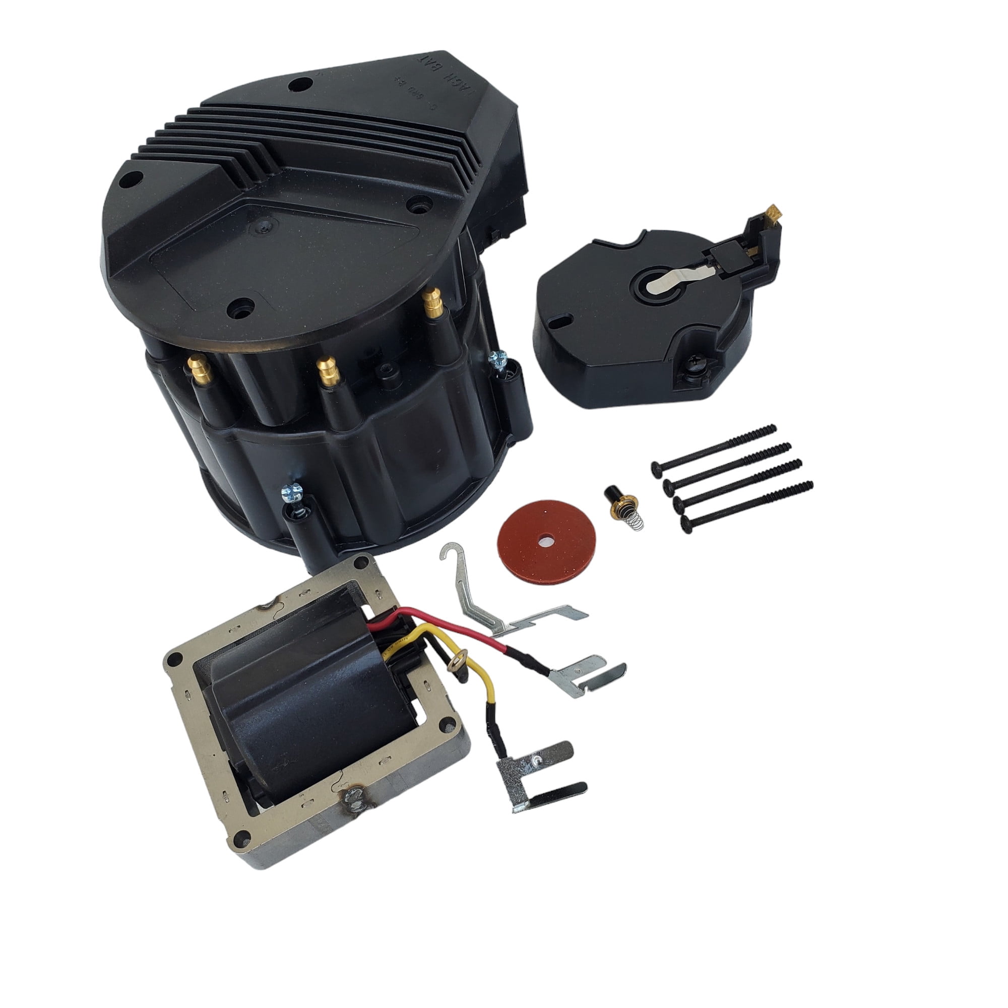 Chevy GM Black HEI Large Distributor Cap Rotor Kit SBC BBC 305 327 350 ...