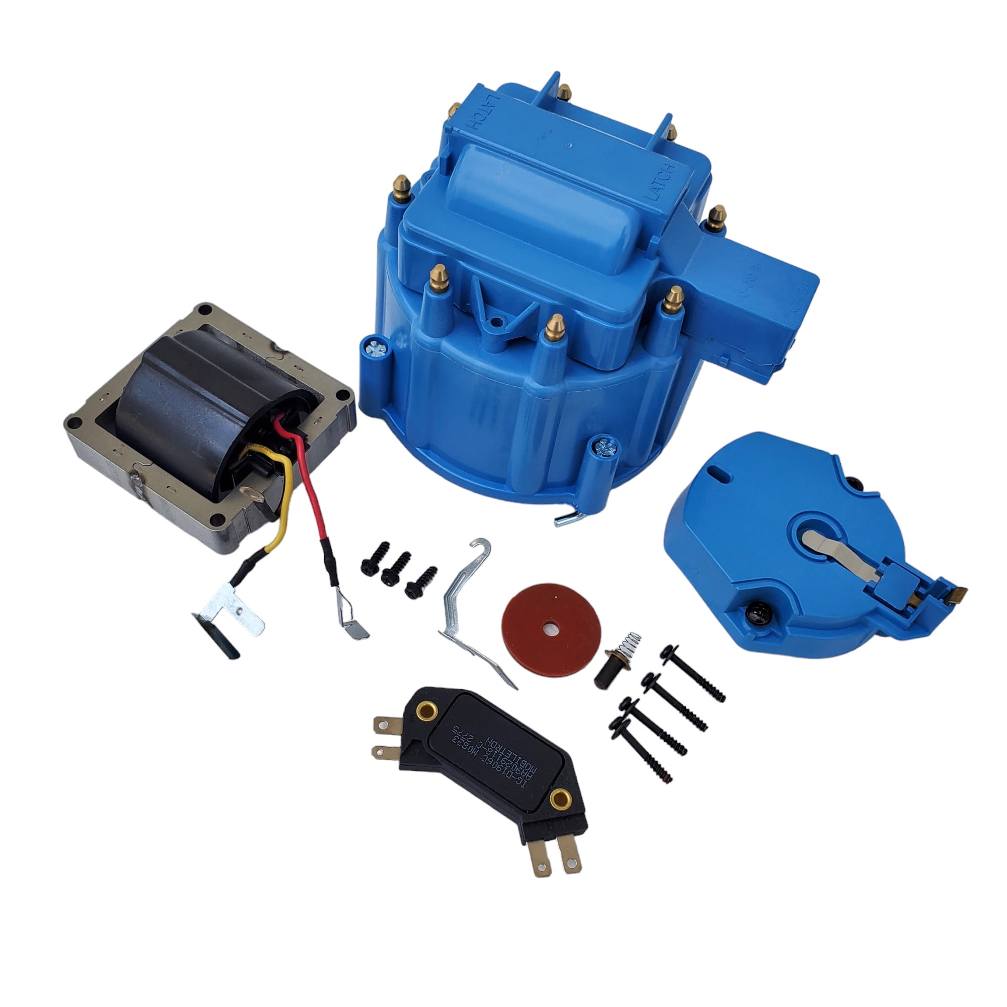 Chevy GM Blue HEI Large Distributor Cap Rotor Kit SBC BBC 305 327 350 ...