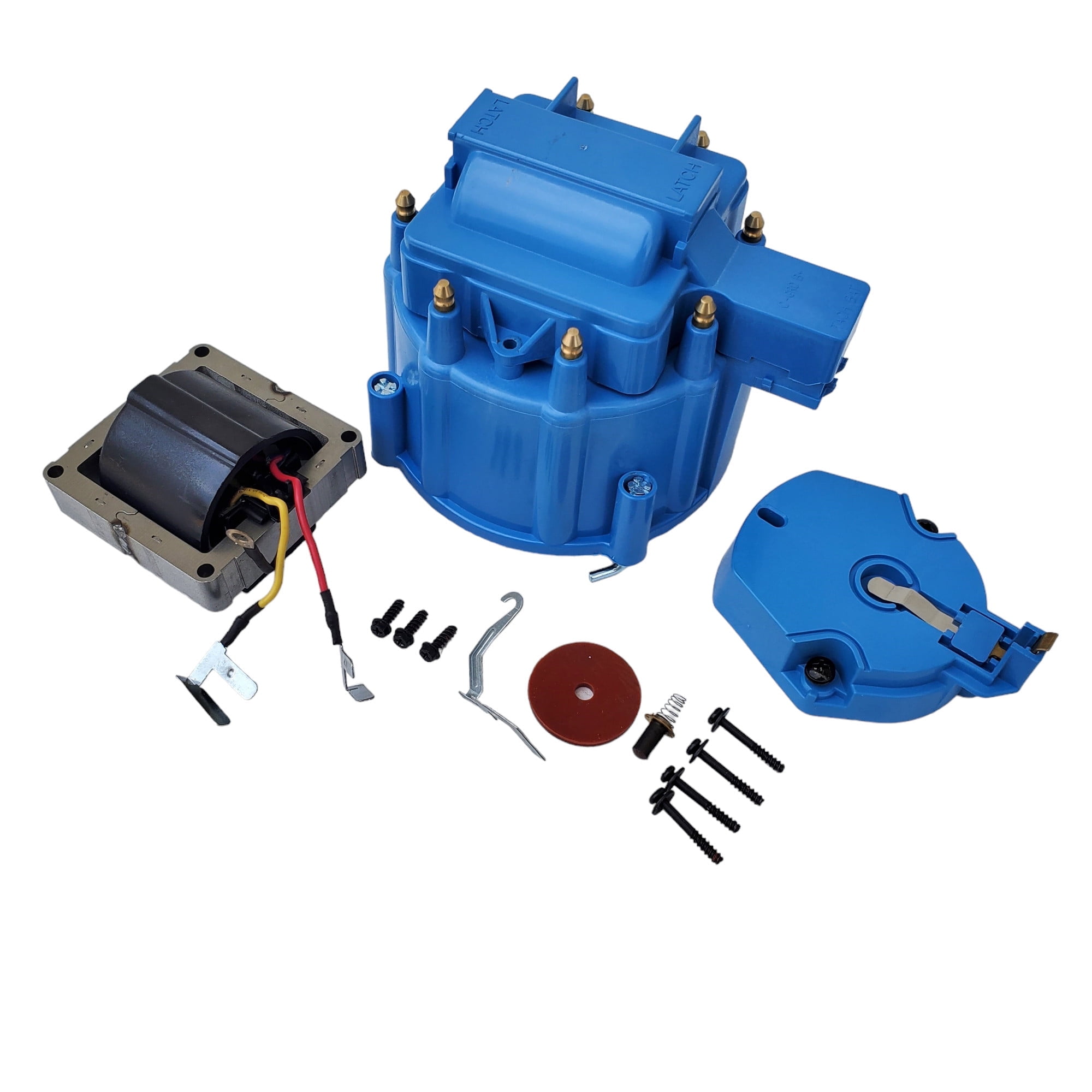 Chevy GM Blue HEI Large Distributor Cap Rotor Kit SBC BBC 305 327 350 ...
