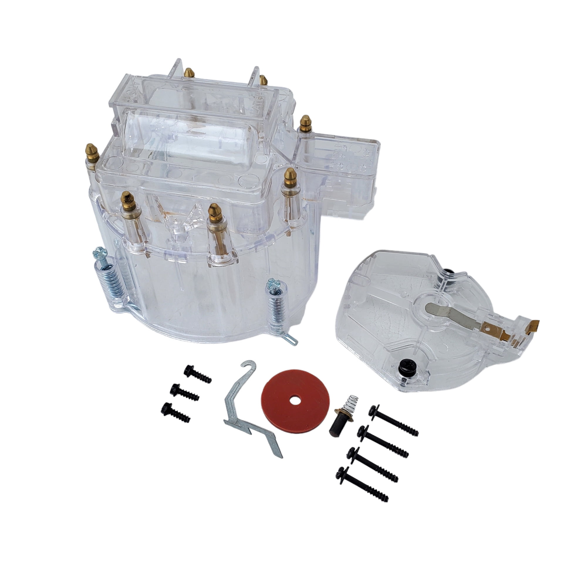 Chevy GM Clear HEI Large Distributor Cap Rotor Kit SBC BBC 305 327 350 ...