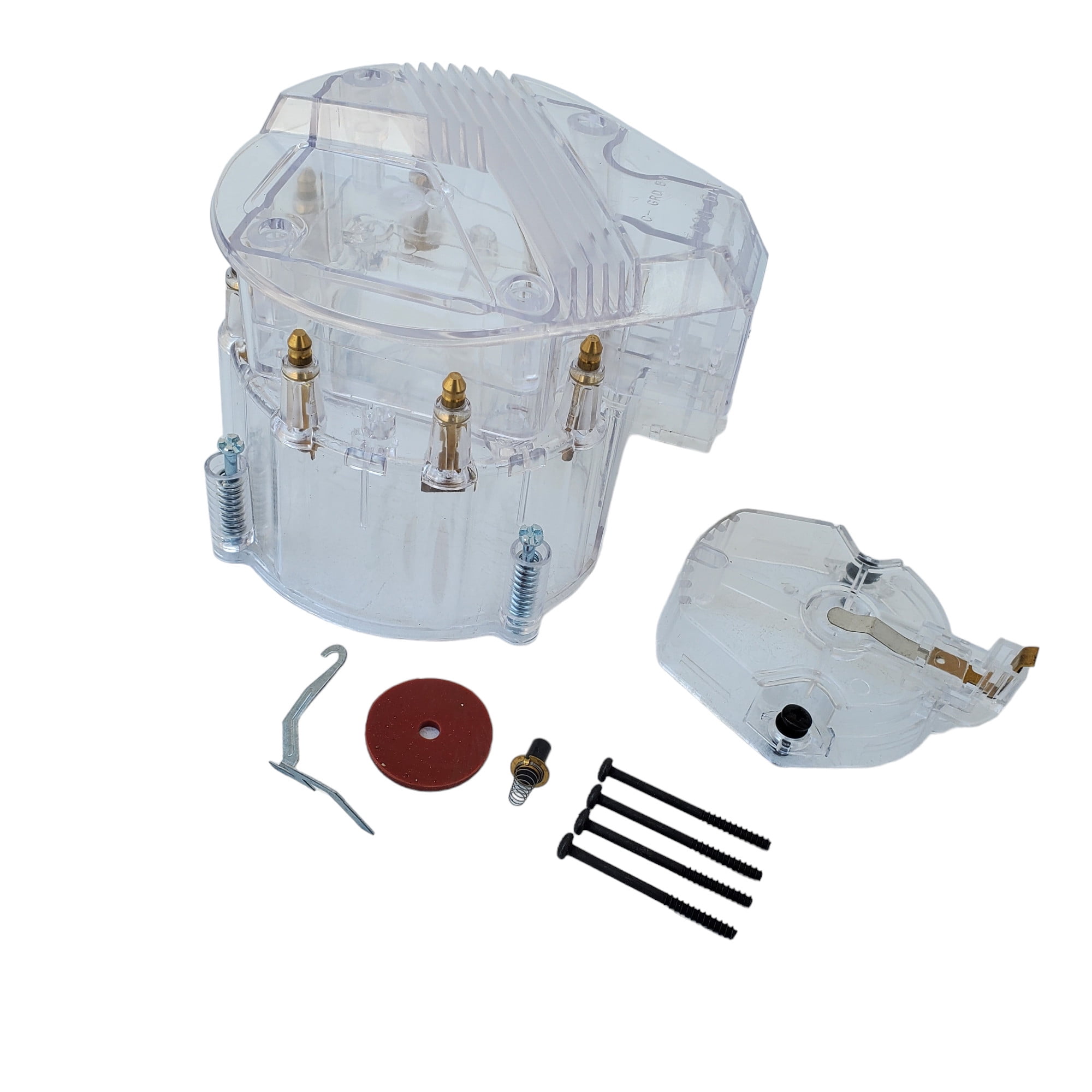 Chevy GM Clear HEI Large Distributor Cap Rotor Kit SBC BBC 305 327 350 ...