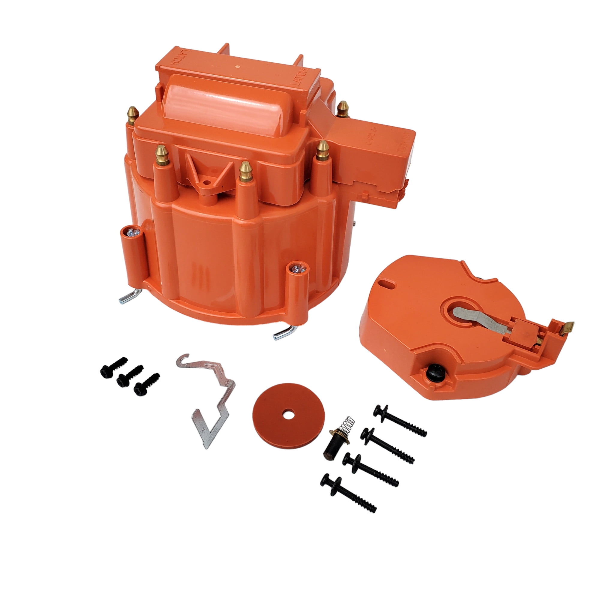 Chevy GM Orange HEI Large Distributor Cap Rotor Kit SBC BBC 305 327 350 ...
