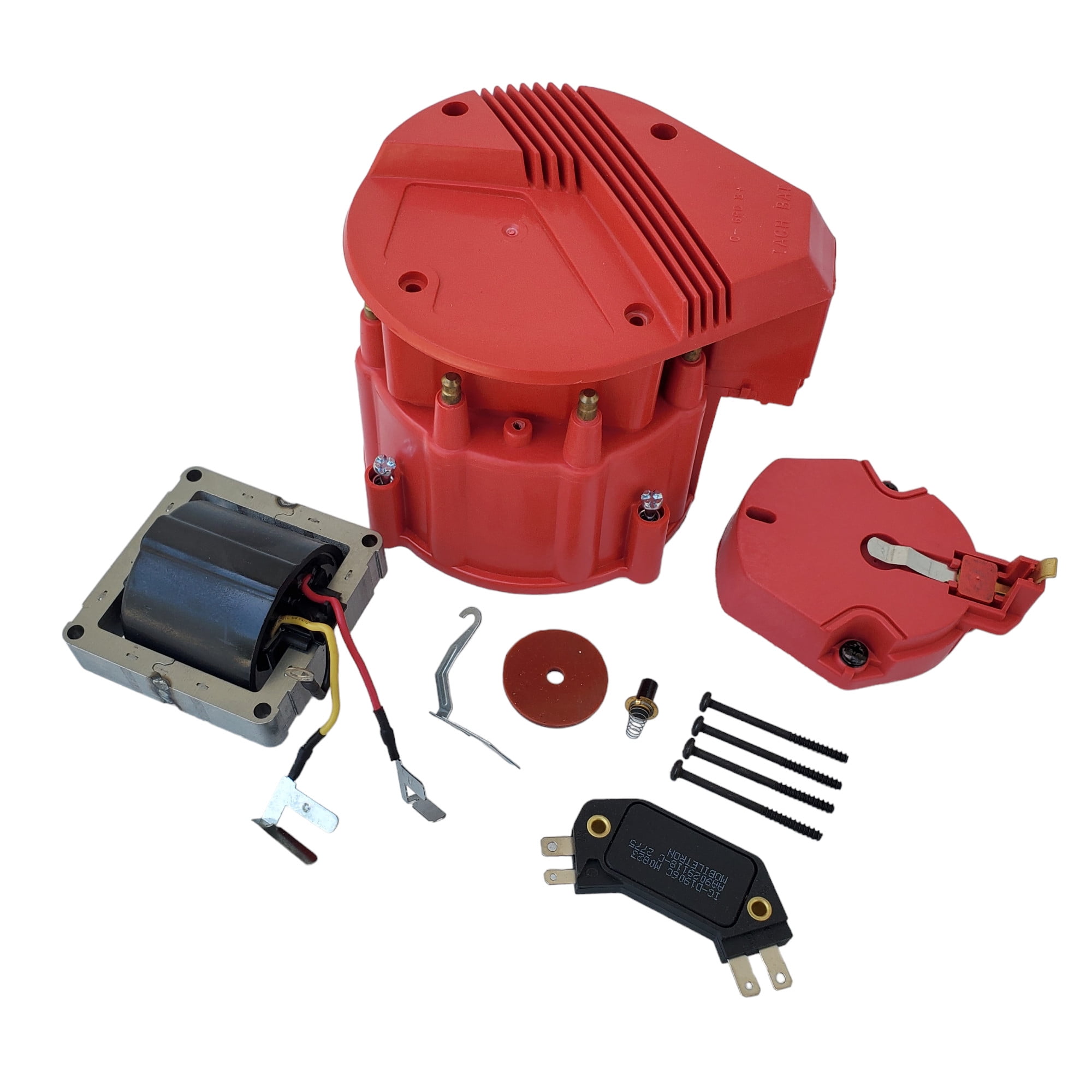 Chevy GM Red HEI Large Distributor Cap Rotor Kit SBC BBC 305 327 350 ...