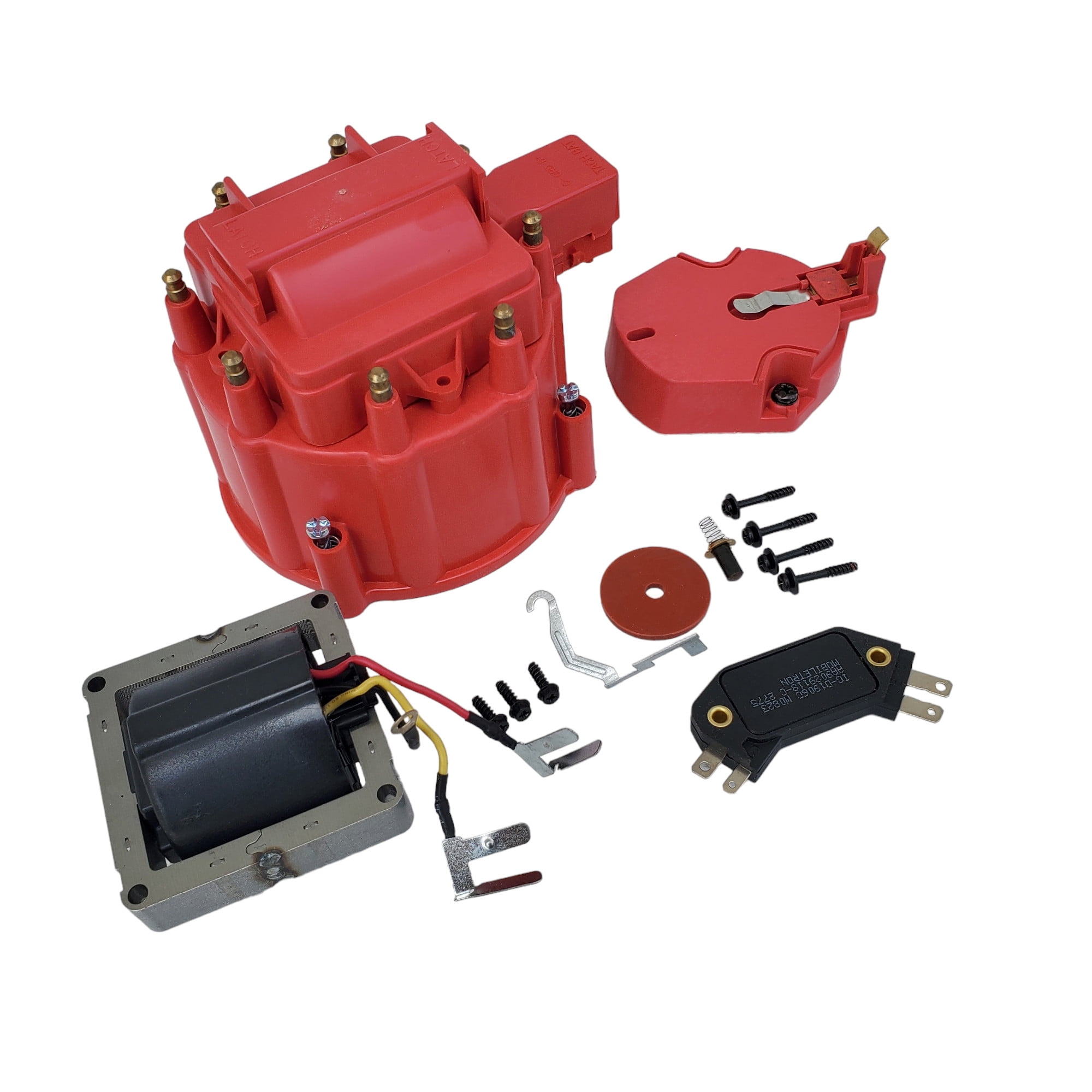 Chevy GM Red HEI Large Distributor Cap Rotor Kit SBC BBC 305 327 350 ...