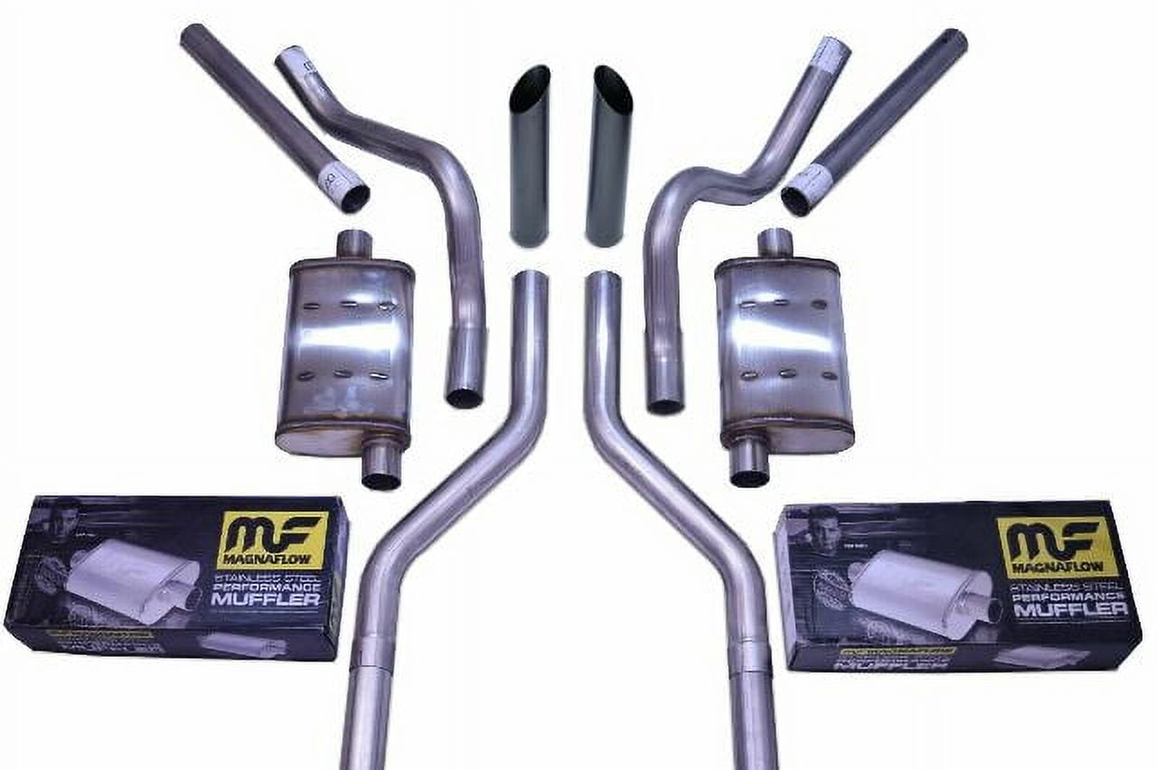 Chevy GMC C10 63-72 2.5" Dual Exhaust Kits Magnaflow Black Tips Corner ...