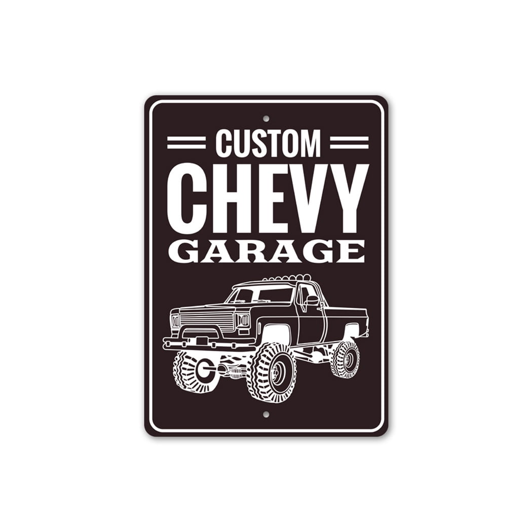 Chevy Garage Car Aluminum Metal Decor Sign - 4x18 inches - Walmart.com