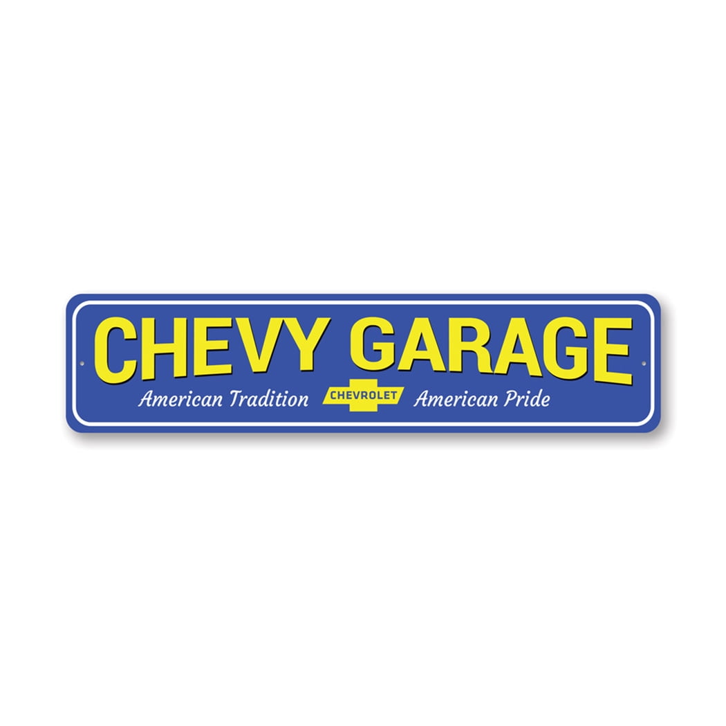 Chevy Garage, Chevy Owner Sign, Garage Aluminum Metal Decor Sign - 4x18 ...