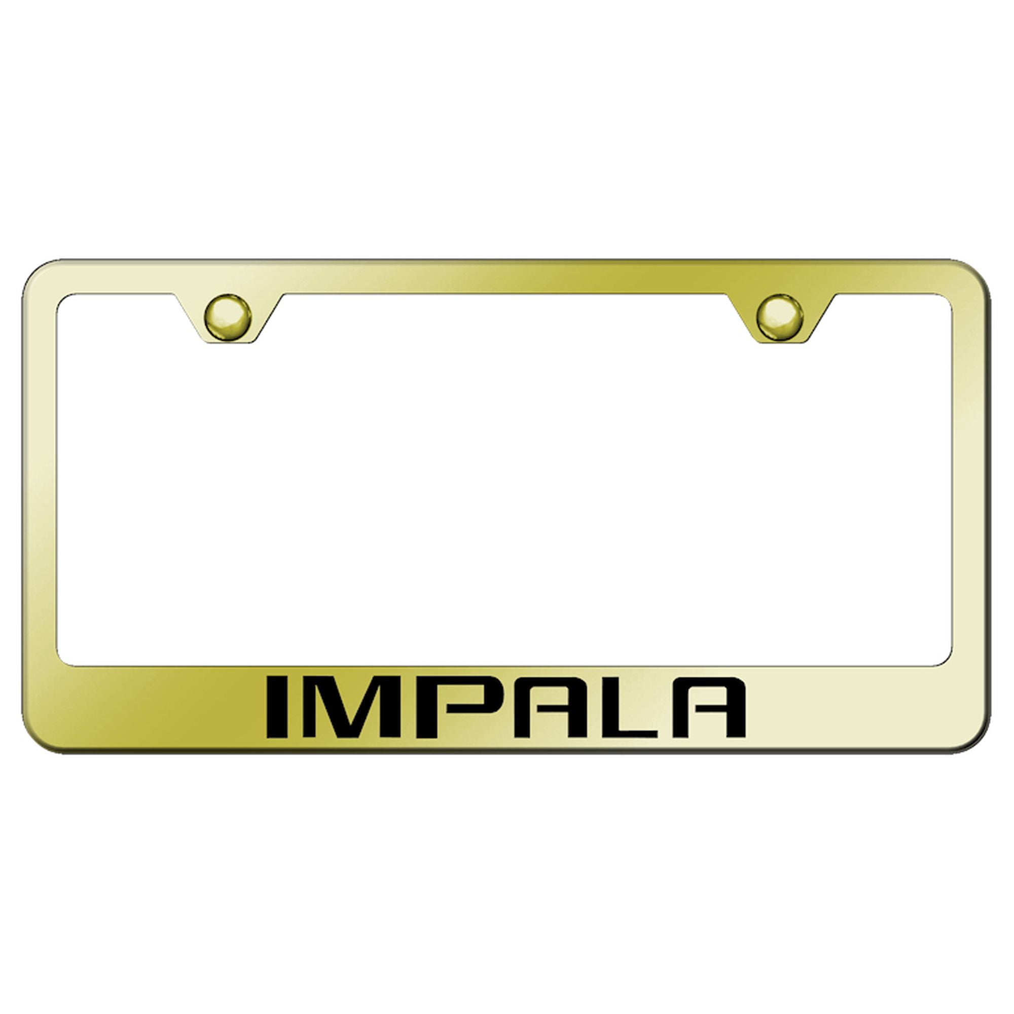 Chevy Impala Laser Etched Logo Stainless Steel License Plate Frame (Gold) - Walmart.com