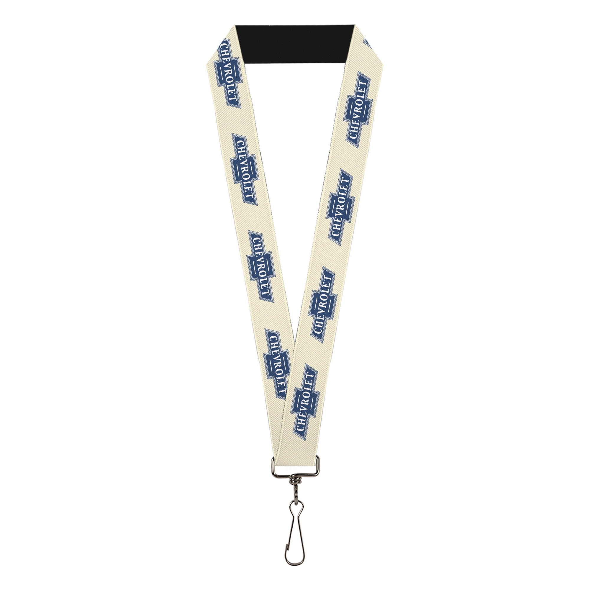 Chevy Lanyard, Chevrolet 1940 Bowtie Text Logo White Blues, Elastic ...