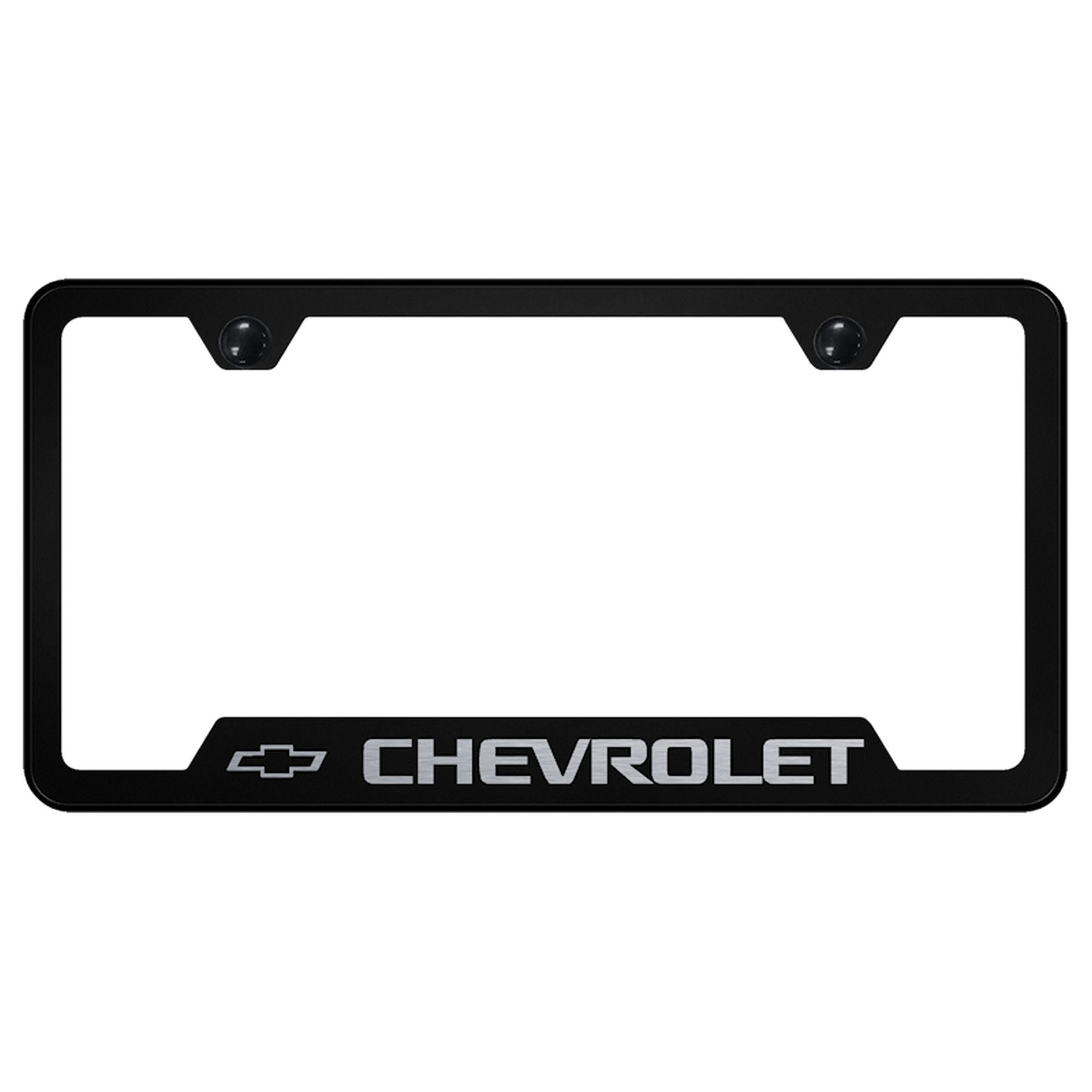 Chevy Laser Etched Logo Cut-Out License Plate Frame (Black) - Walmart.com