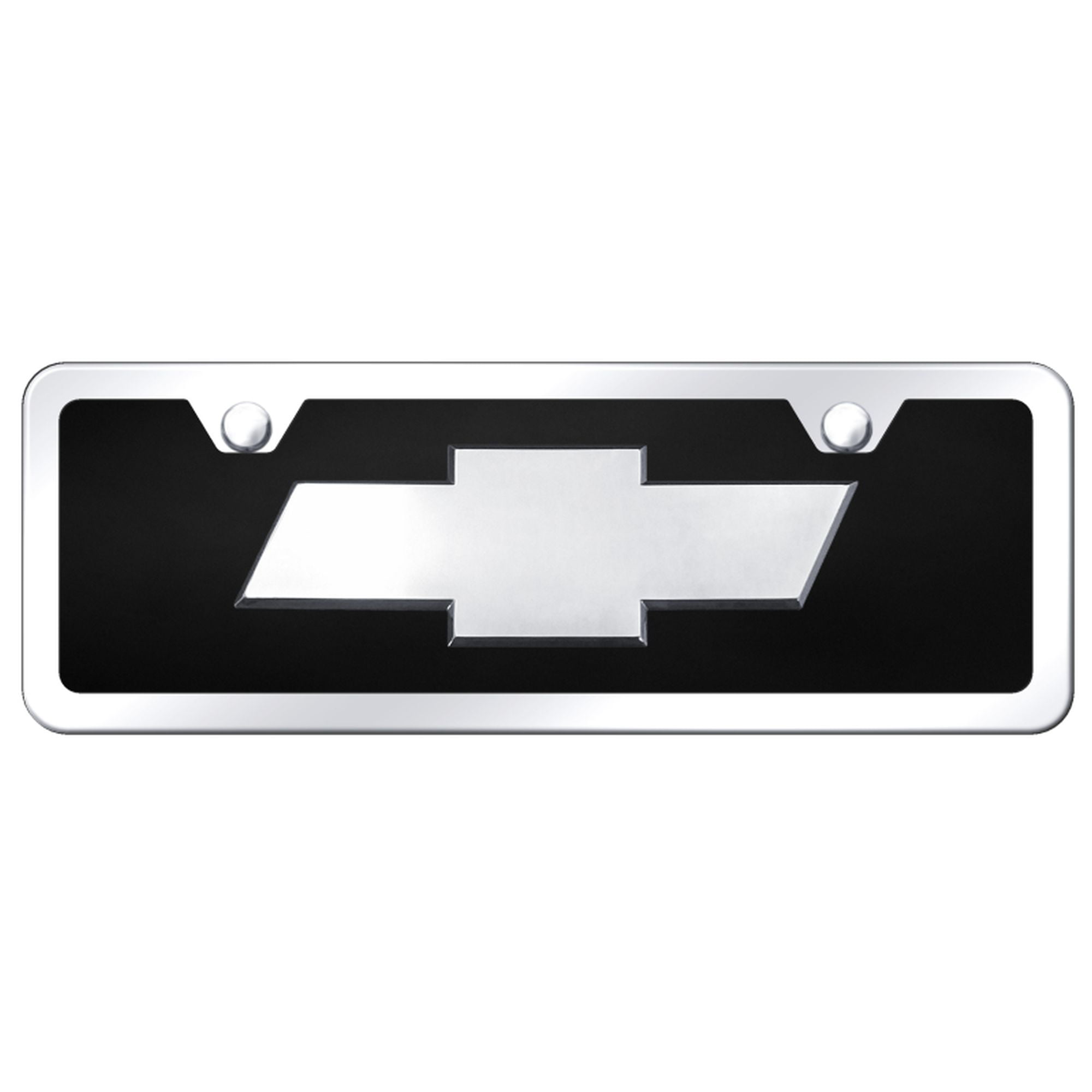Chevy Logo Acrylic Mini License Plate Kit (Chrome on Black) - Walmart.com
