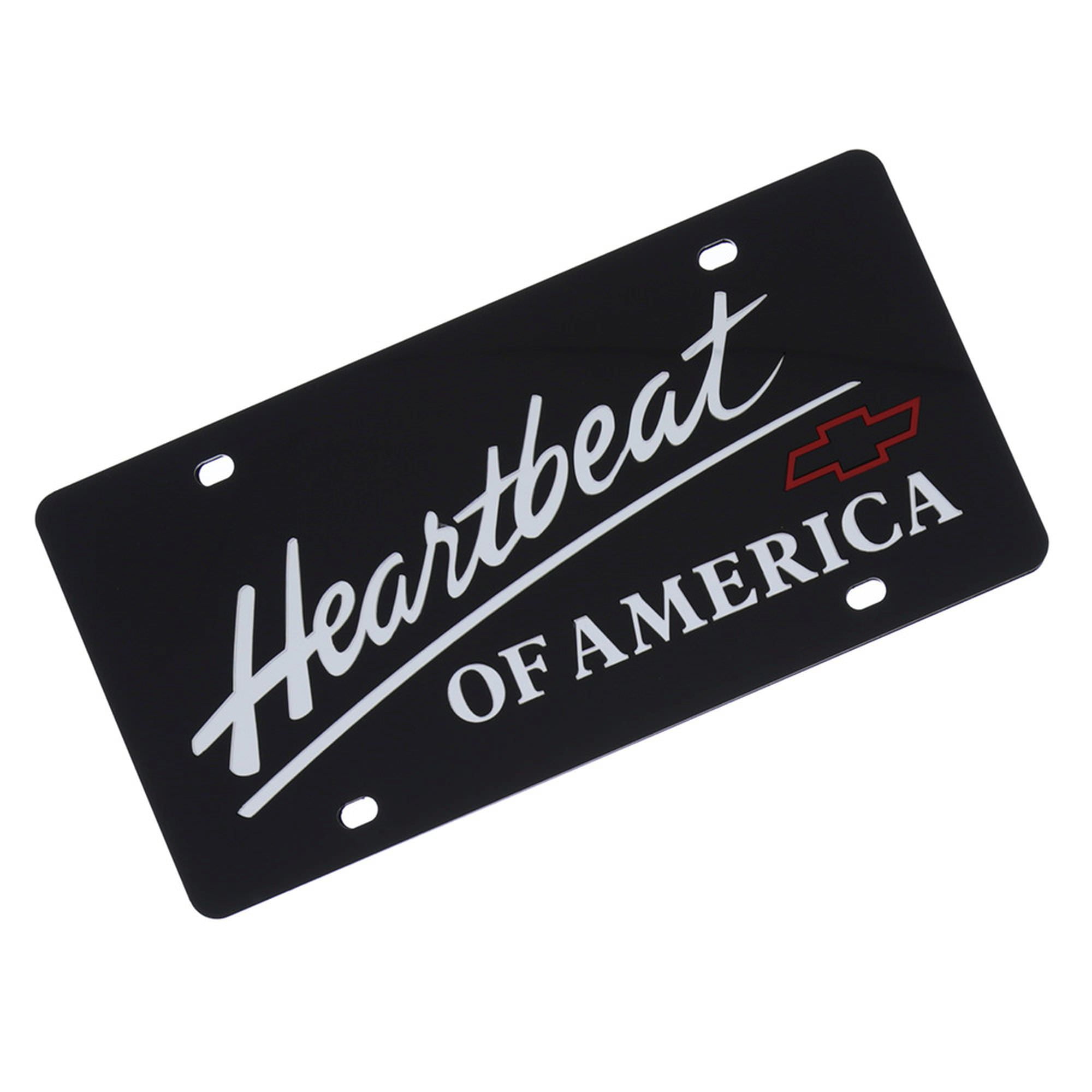 Eurosport Daytona Chevy Logo Heartbeat License Plate, Black Acrylic ...