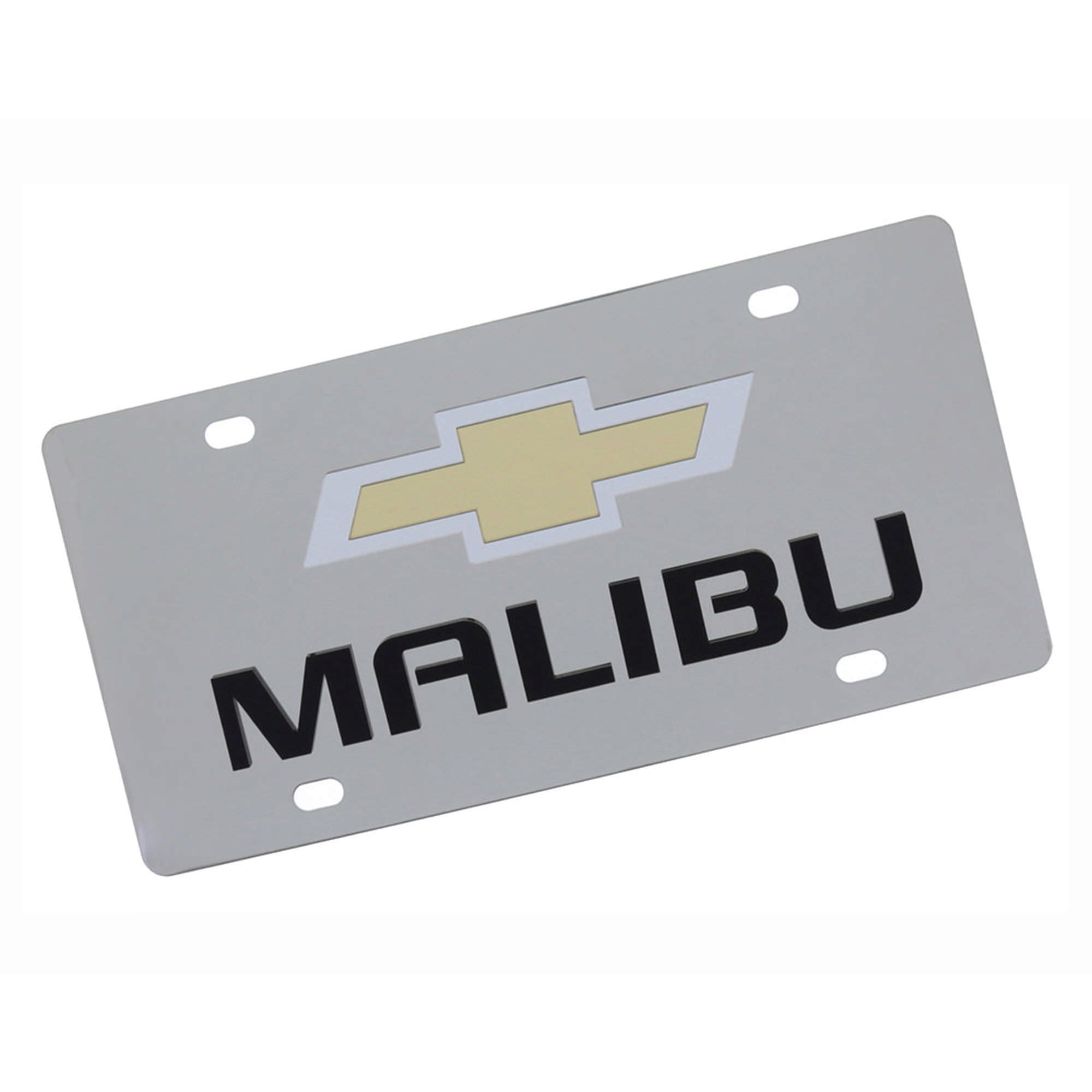 Chevy Malibu Dual Logo License Plate (Black On Chrome) - Walmart.com