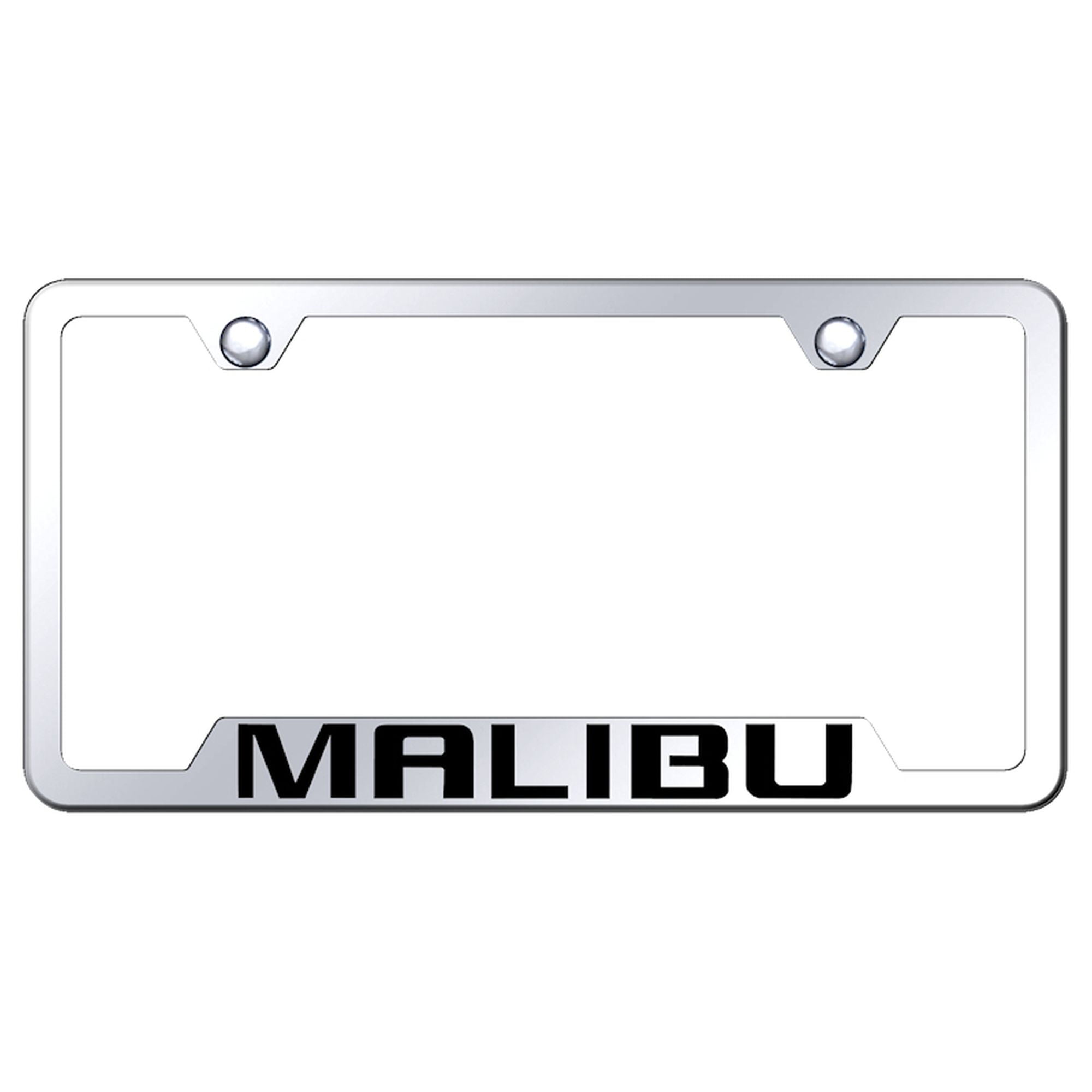 Chevy Malibu Laser Etched Logo Cut-Out License Plate Frame (Chrome ...
