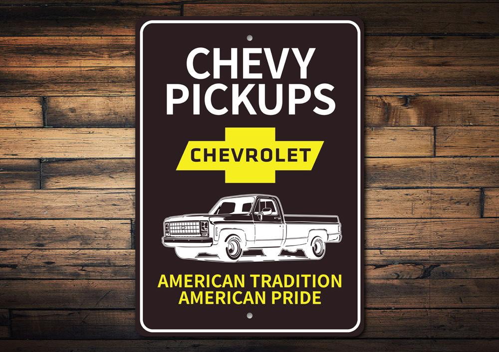 Chevy Pickups Novelty Sign, Metal Wall Decor - 10x14 inches - Walmart.com