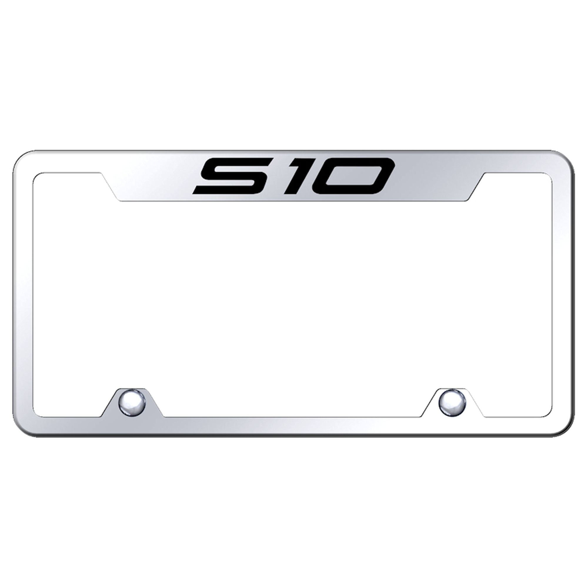 Chevy S-10 Logo Stainless Steel Truck Cut-Out License Plate Frame ...