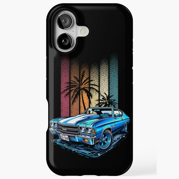 Chevy SS Classic Muscle Car Vintage Illustration with iPhone 17 to 11 ...