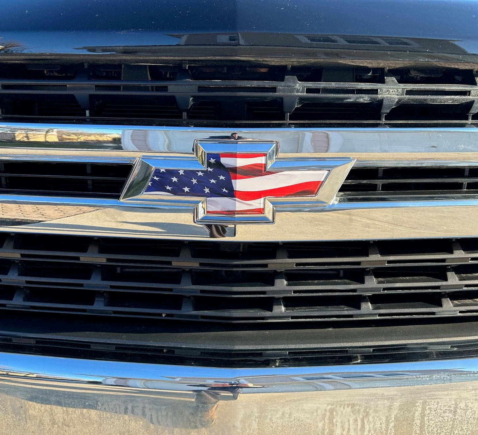 Chevy Silverado American Flag Grille Tailgate Bowtie Overlay Decals ...
