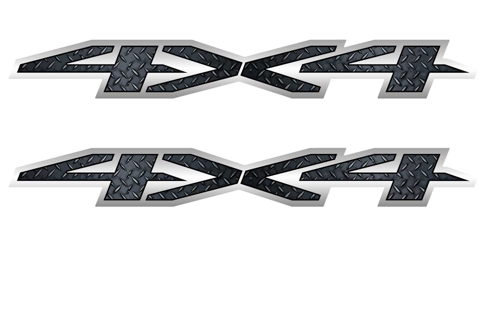 Chevy Silverado Black Diamond Plate 4X4 Bedside Decals 2019-2025 Set of ...