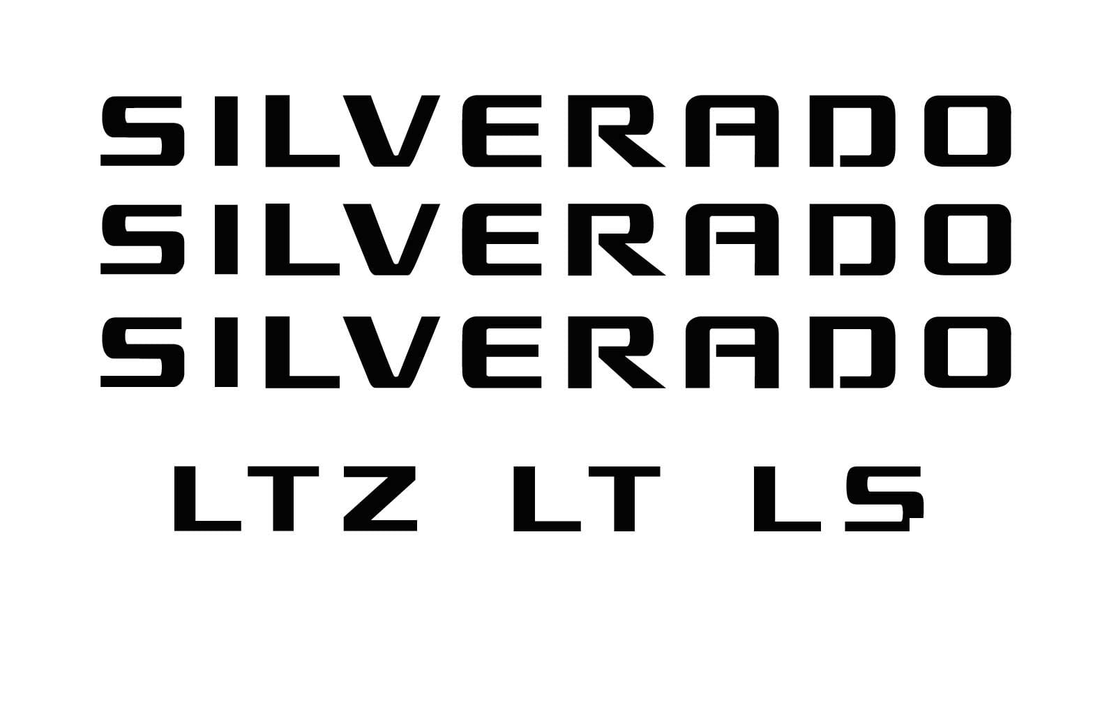 Chevy Silverado Black Emblem Overlay Decals Kit 2007-2018 Set of 4 GM ...