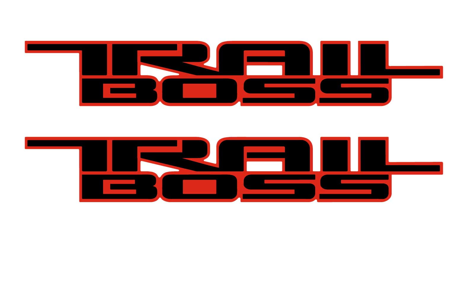 Chevy Silverado Black/Red TRAIL BOSS Bedside Decals 2019-2026 Set of 2 ...