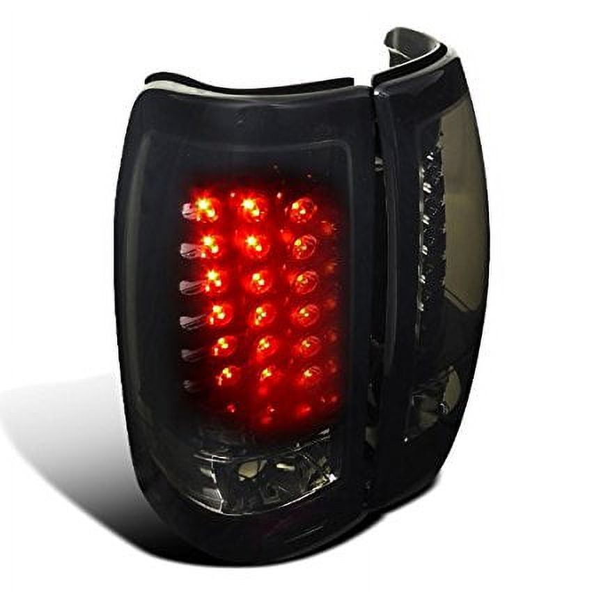 Chevy Silverado GMC Sierra Glossy Black Smoked Lens LED Tail Lights ...