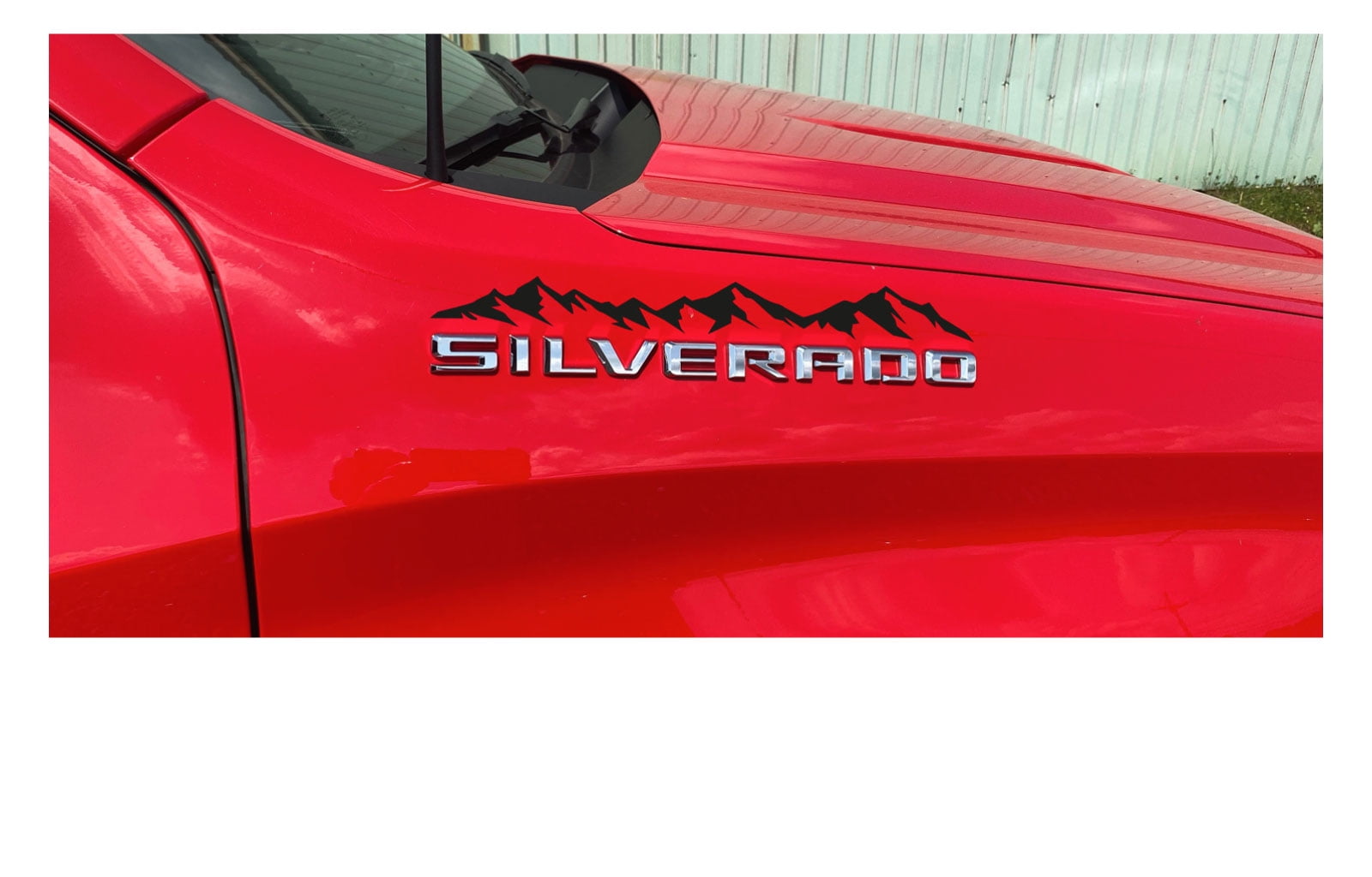 Chevy Silverado Gloss Black Mountain Range Emblem Enhancement Decals ...