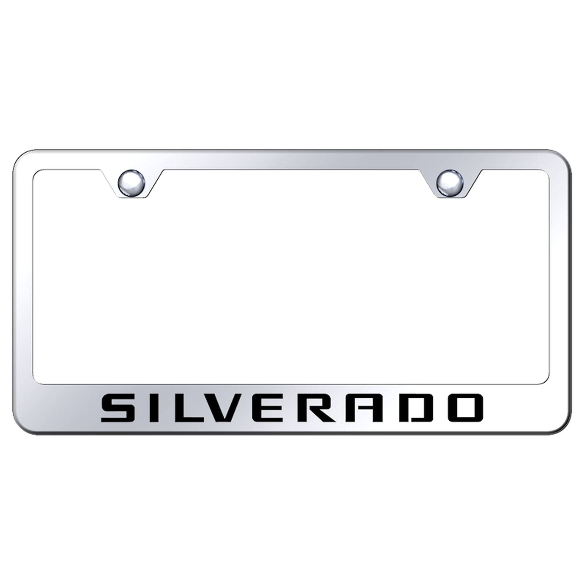 Chevy Silverado Laser Etched Logo Stainless Steel License Plate Frame ...