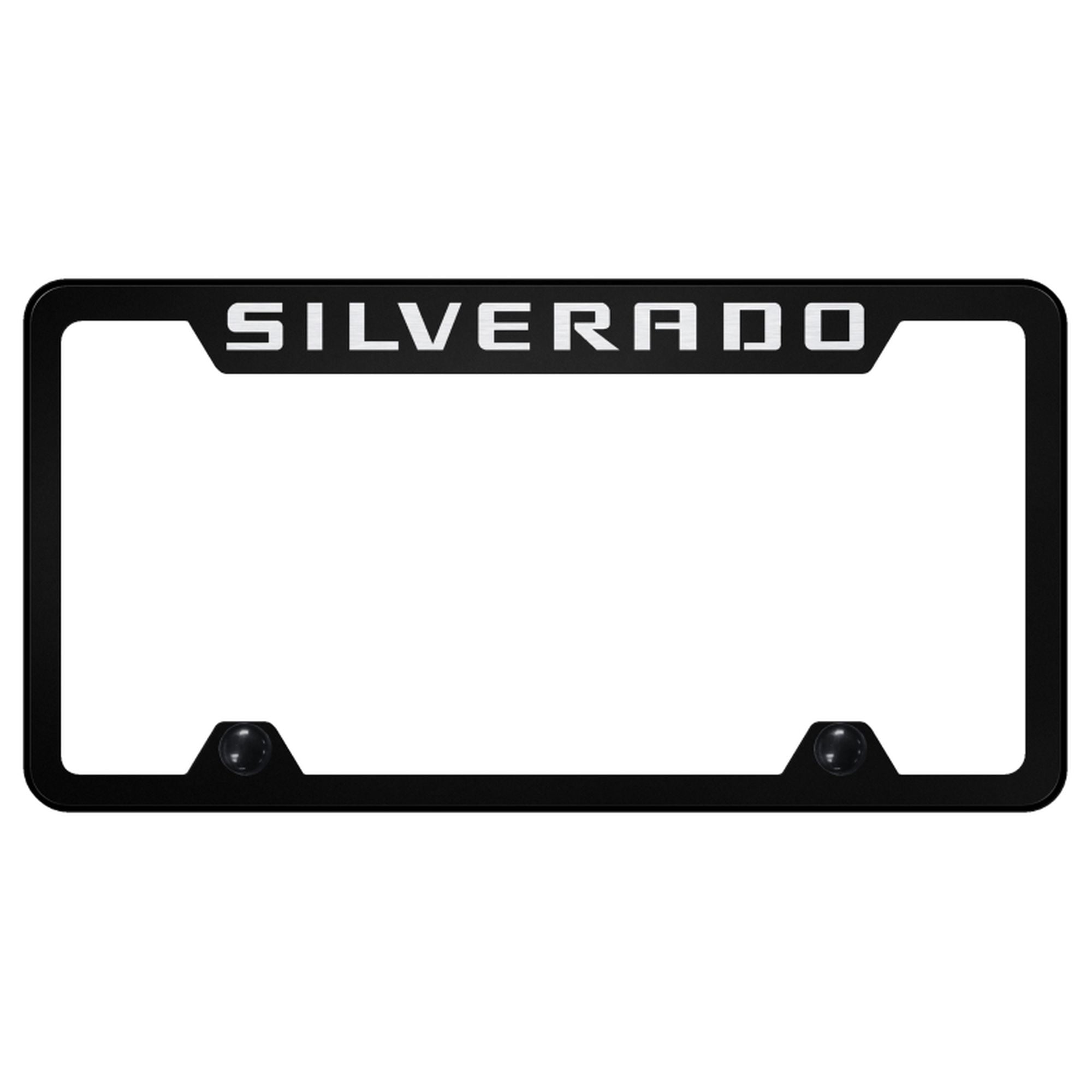 Chevy Silverado Logo Stainless Steel Truck Cut-Out License Plate Frame ...