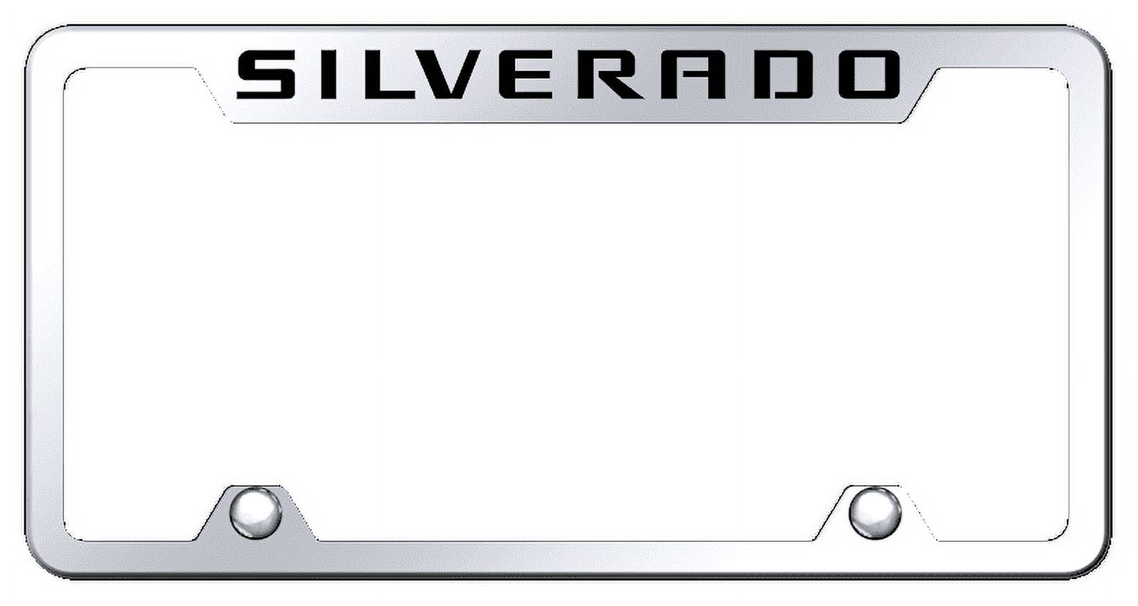 Chevy Silverado Logo Stainless Steel Truck Cut-Out License Plate Frame ...