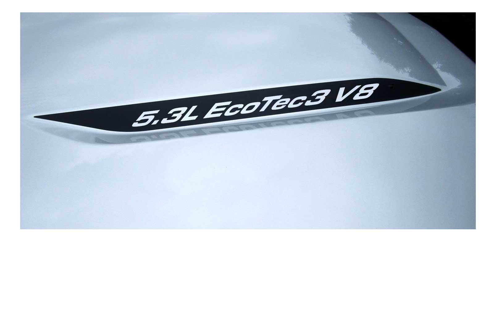 Chevy Silverado Matte Black 5.3L EcoTec3 V8 Hood Lettering Decals 2019 ...