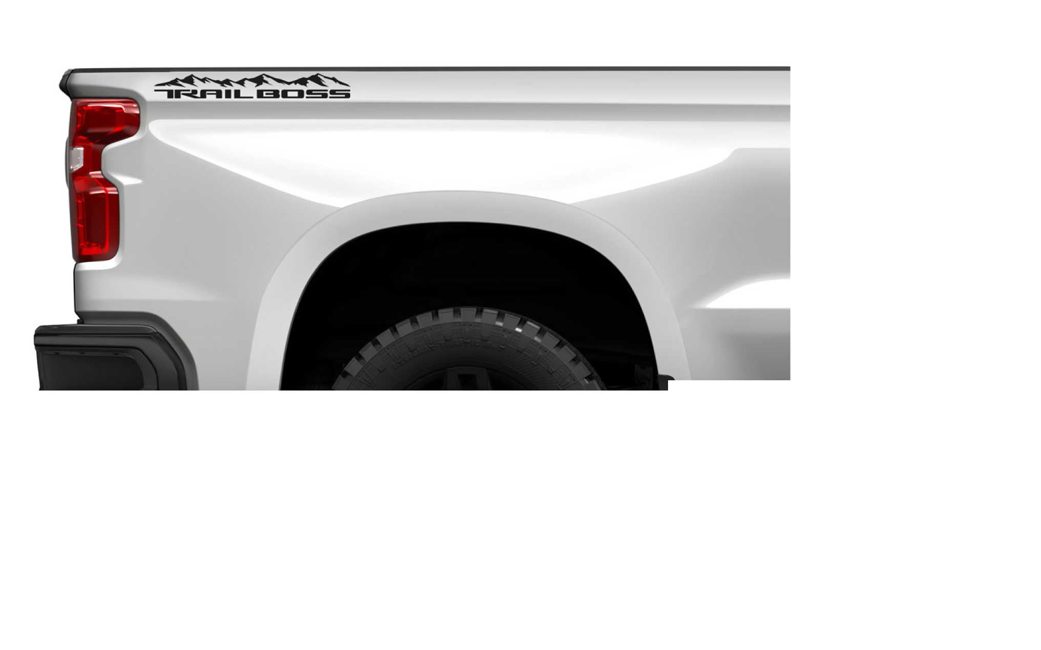 Chevy Silverado Matte Black Mountain Trail Boss Bedside Decals 2019 ...