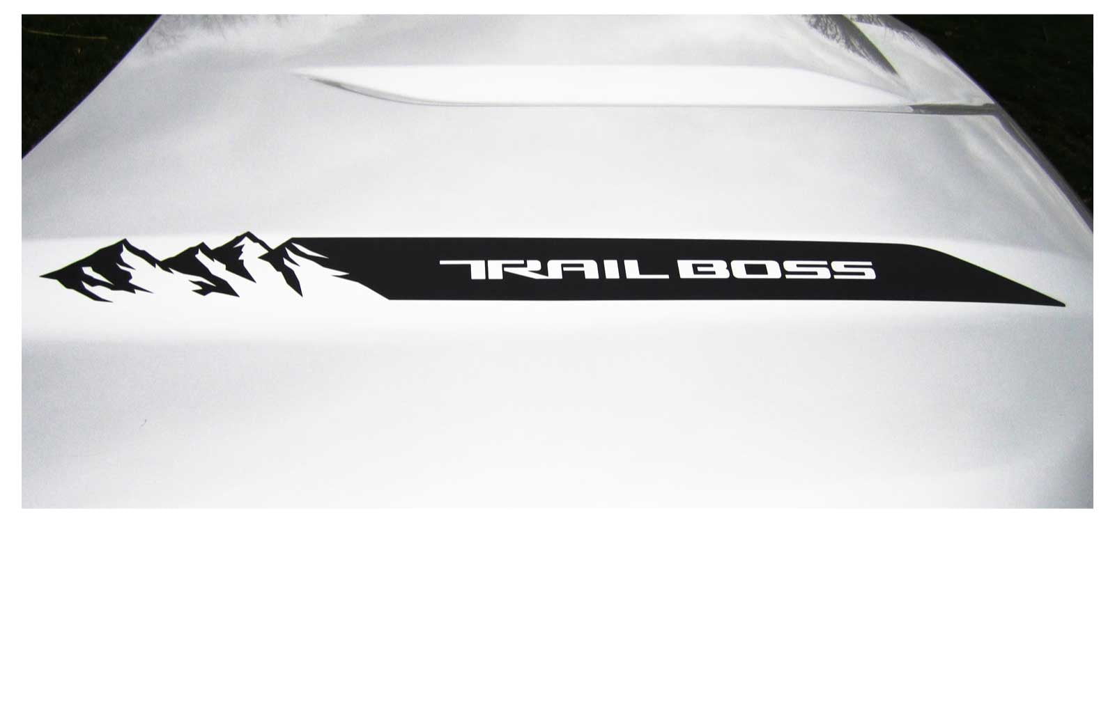 Chevy Silverado Matte Black Mountain Trail Boss Hood Decals 2019-2026 ...