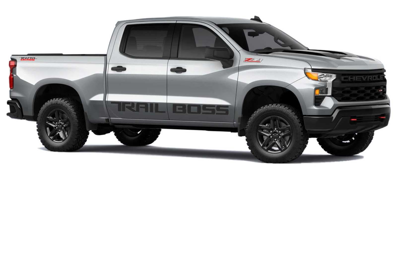 Chevy Silverado Matte Black TRAIL BOSS Body Side Decals 2019-2025 Set ...
