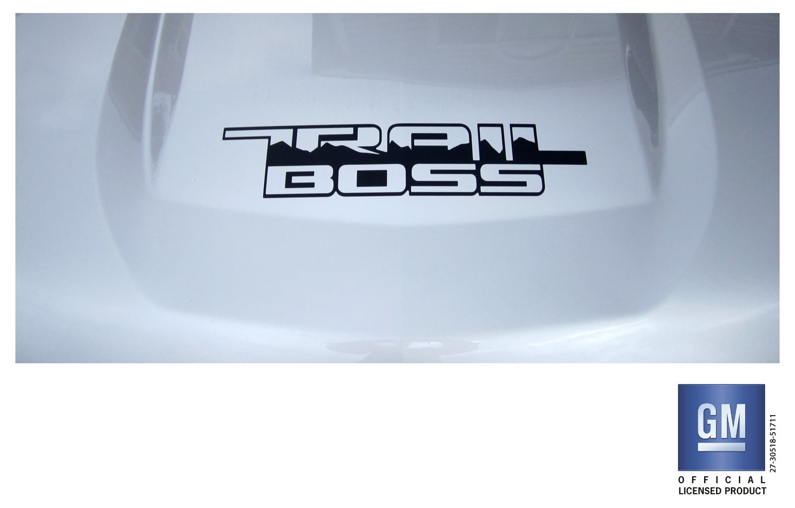 Chevy Silverado Matte Black Trail Boss Hood Accent Decal 2019-2025 ...