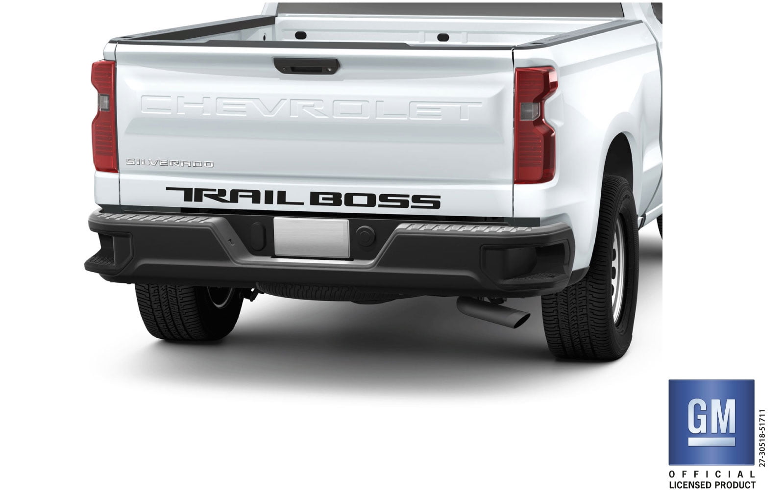 Chevy Silverado Matte Black Trail Boss Tailgate Lettering Decal 2019 ...