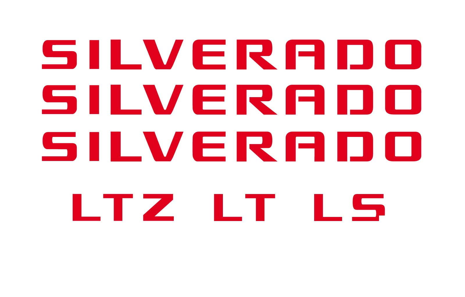 Chevy Silverado Red Emblem Overlay Decals Kit 2007-2018 GM Licensed ...