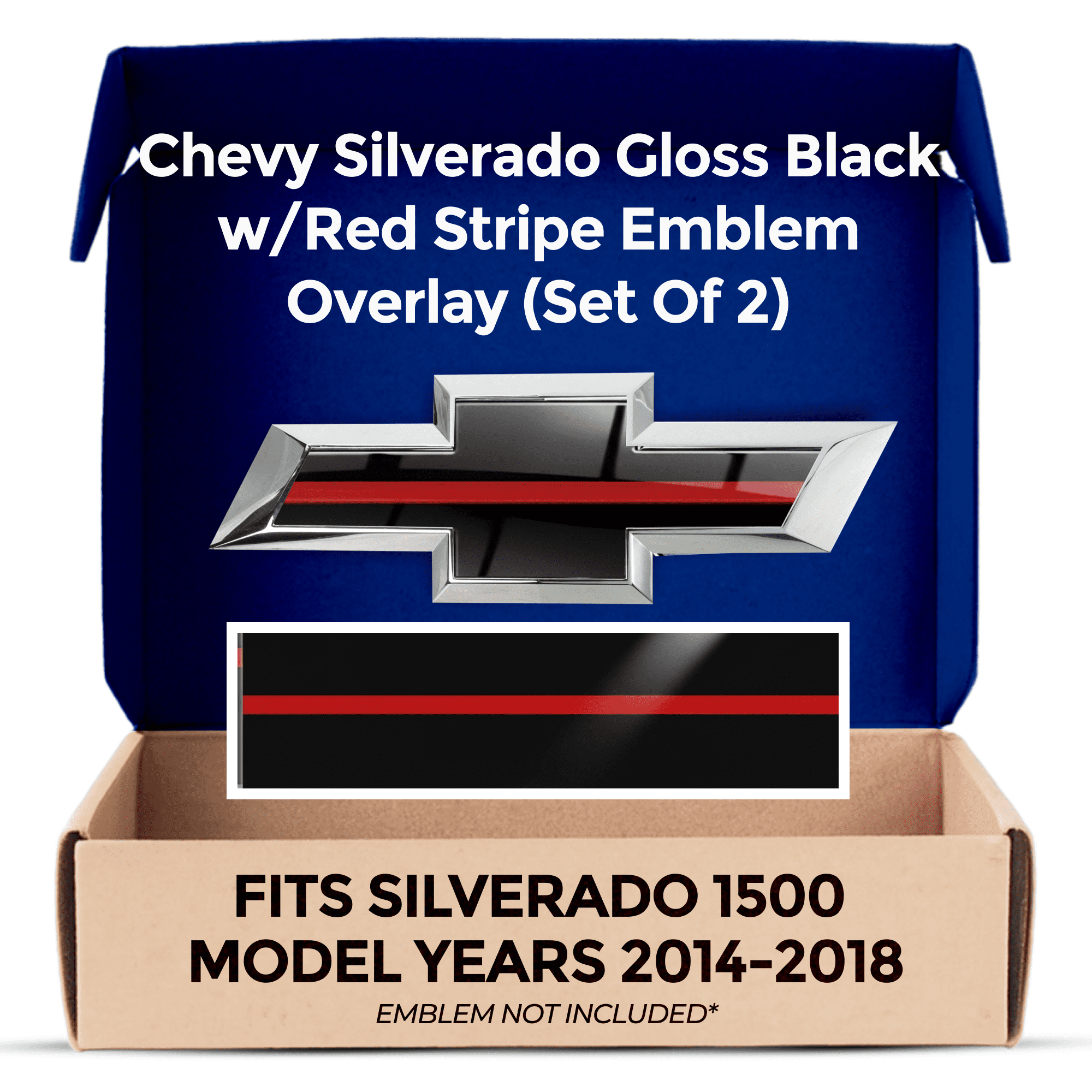 Chevy Silverado Red Line Grille Tailgate Bowtie Overlay Decals 2014 ...