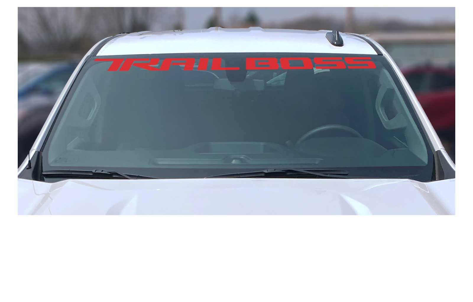 Chevy Silverado Red TRAIL BOSS Windshield Banner Decal 2019-2026 GM ...