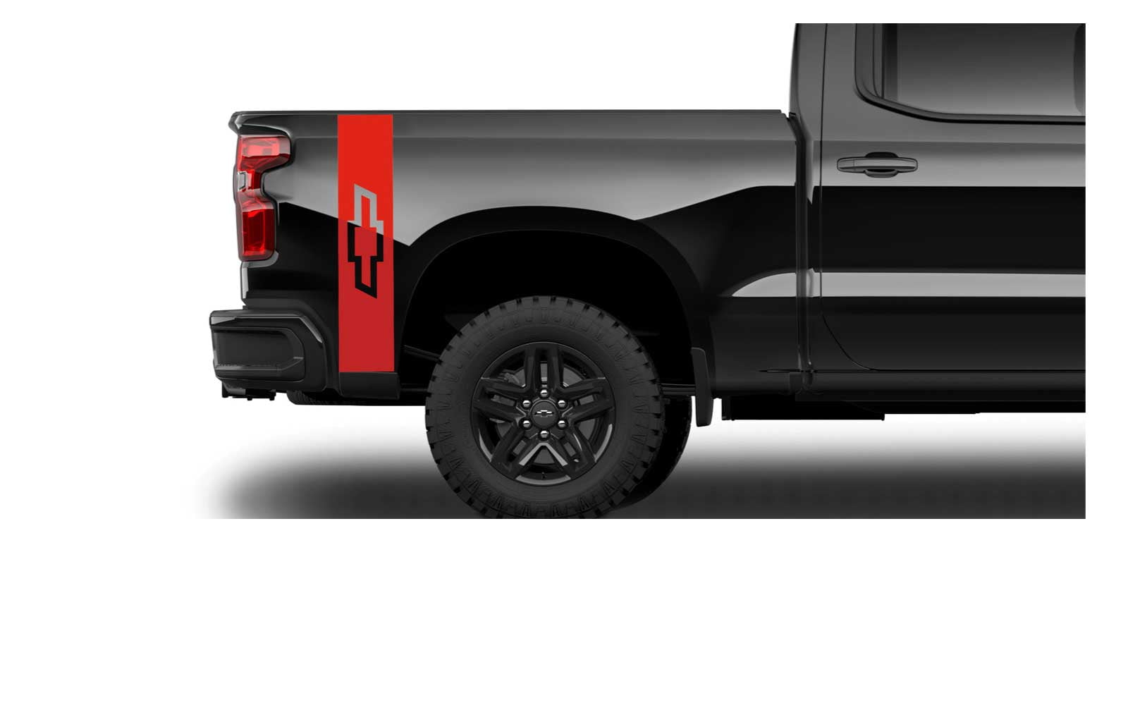 Chevy Silverado Red Trail Boss RST Vertical Bowtie Rear Bedside Decals ...