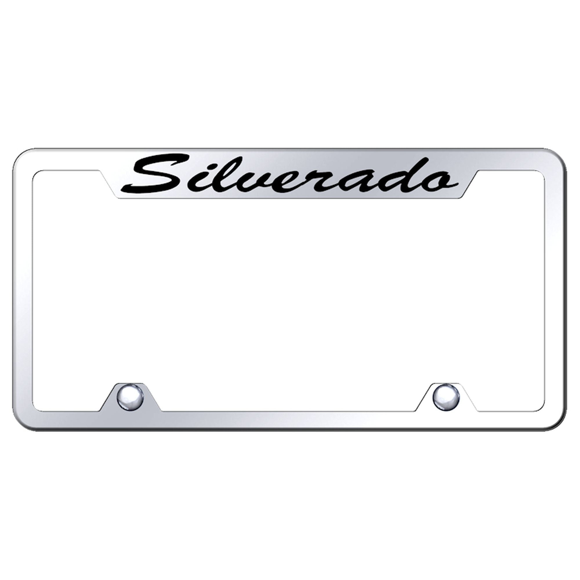 Chevy Silverado Script Satinless Steel Truck CutOut License Plate Frame ...