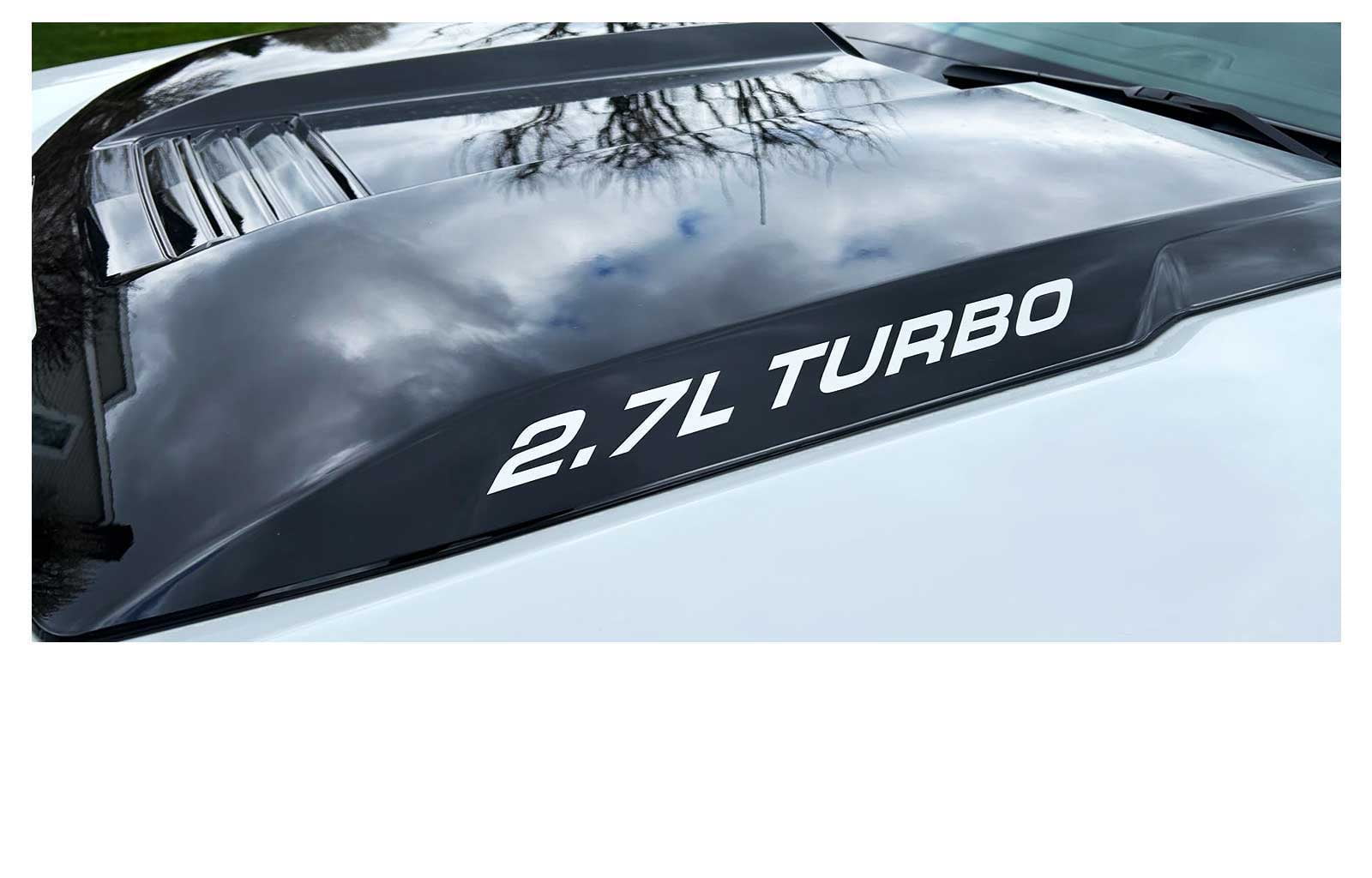 Chevy Silverado Silver 2.7L TURBO Hood Scoop Lettering Decals 2022-2026 ...